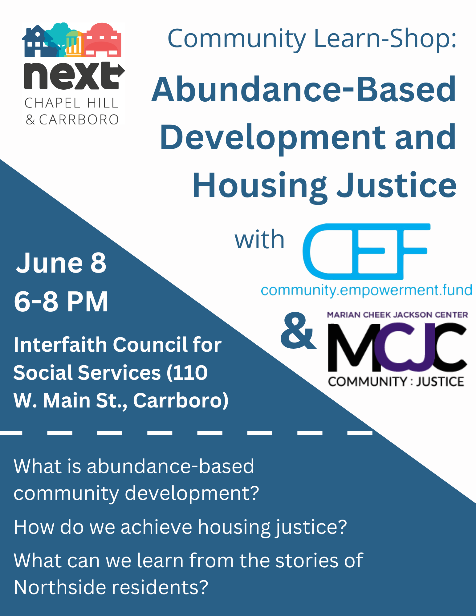 June 8: Abundance-Based Development and Housing Justice Community Learn ...